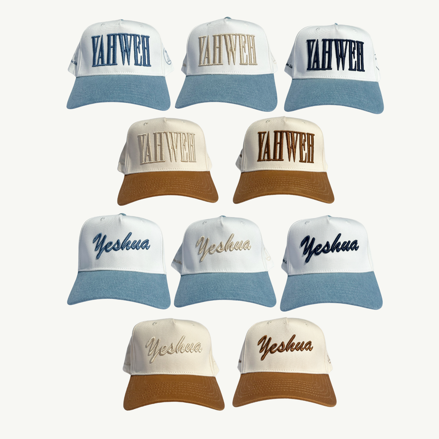Yeshua Custom Embroidered Hat – 3D Script Design, Modern Faith Apparel ...